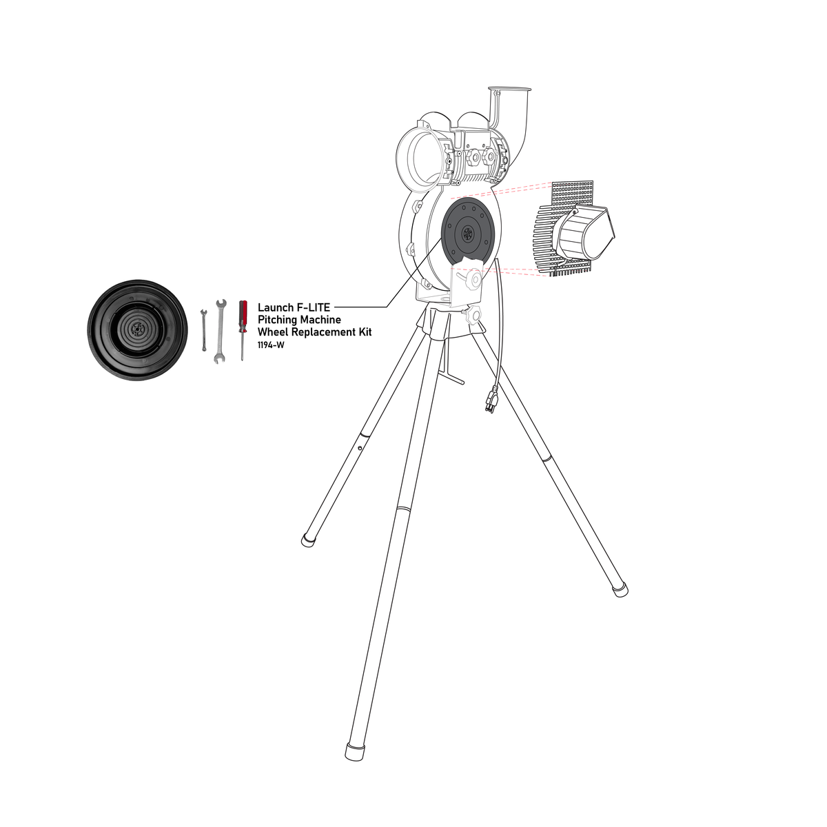 Replacement Parts - Launch F-lite Pitching Machine – TrainingNets by ...