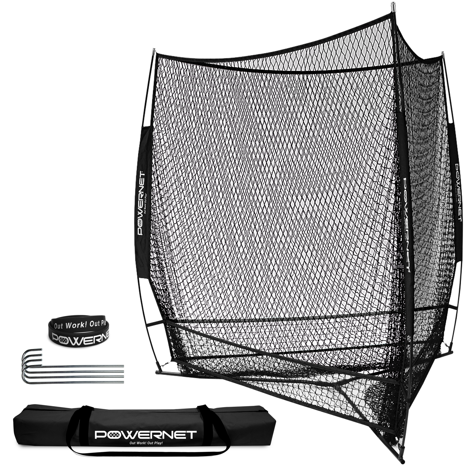 Triple Threat Net, 3 Way 7x7 Ft Baseball Training Net – PowerNet by ...