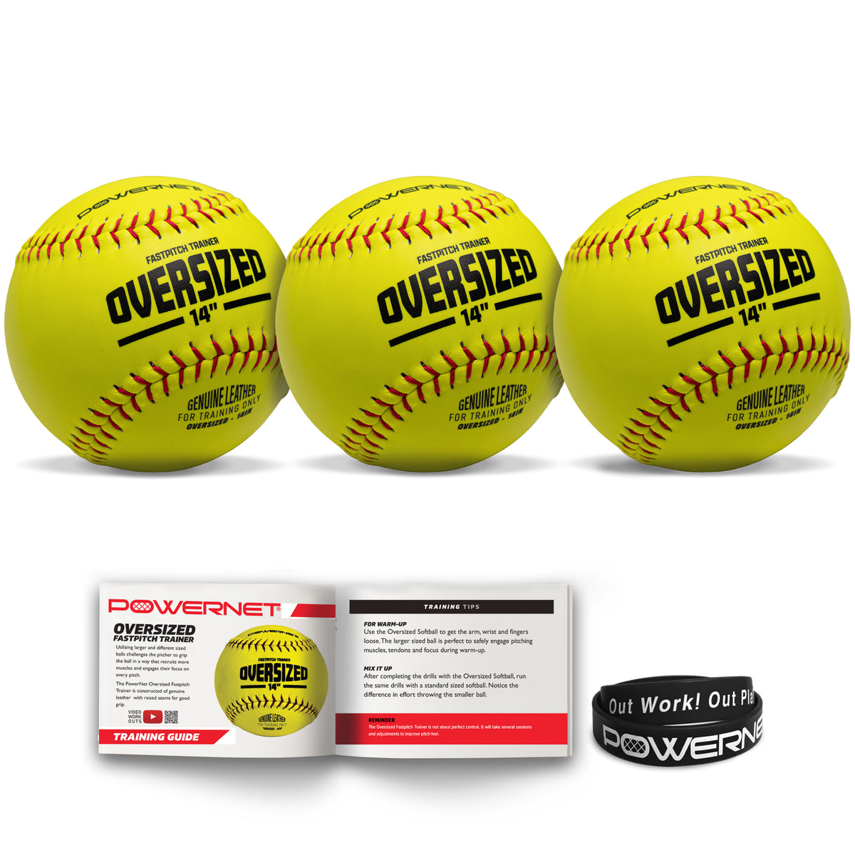Oversized Softball 3-Pack | 14 Inch Ball – PowerNet by TrainingNets