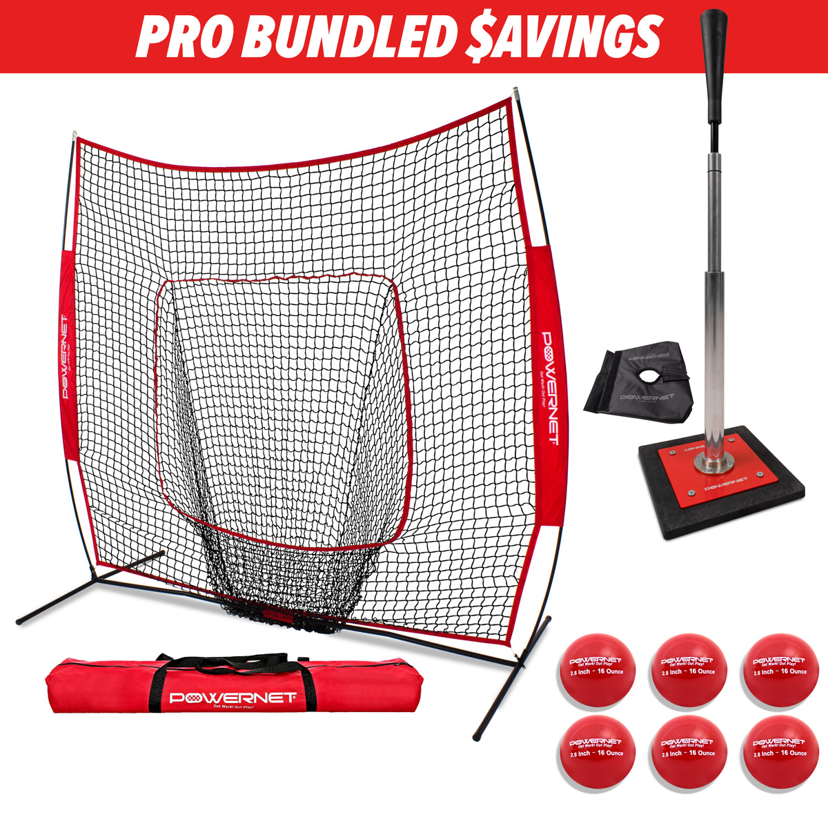 Spring Training Ready Bundle - Baseball Net, Batting Tee & Weighted ...