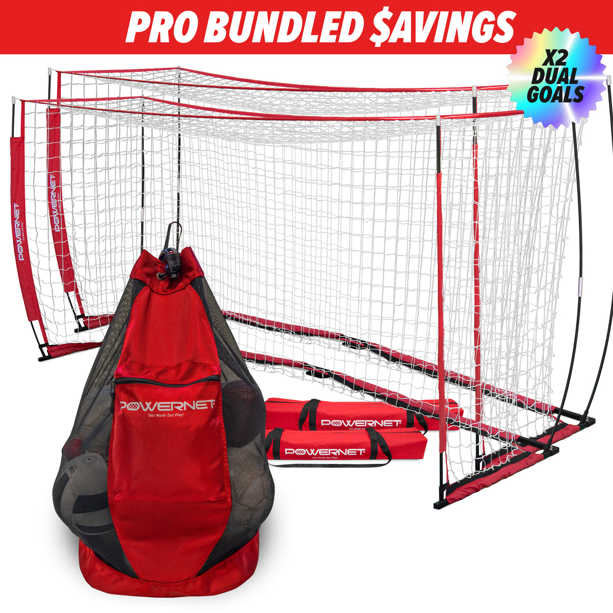 PRO BUNDLE | Dual 12x6 Goals Bundle – PowerNet by TrainingNets