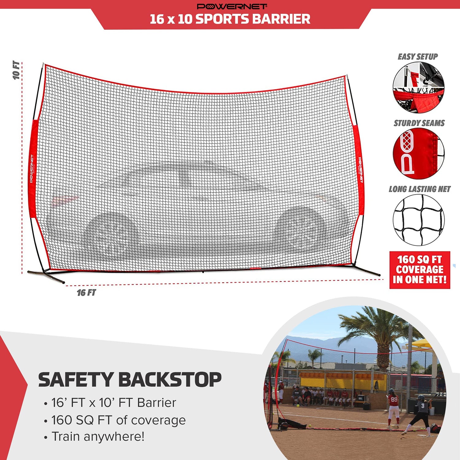 16x10 FT Portable Barrier Net for Protection – TrainingNets by PowerNet